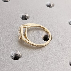 Horizontal Pear Cut Ring / Lab Diamond Engagement Ring / Solitaire East ...