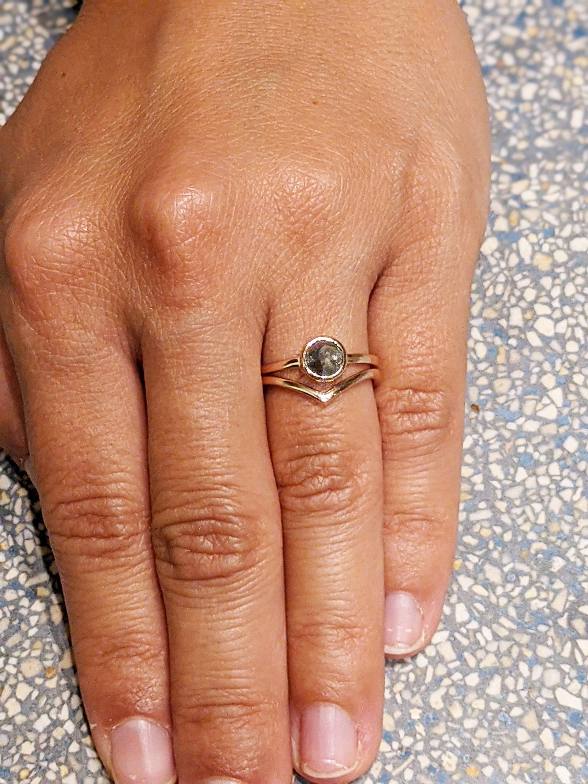 Rose Cut Diamond Ring Your Choice Natural Color Diamond in | Etsy