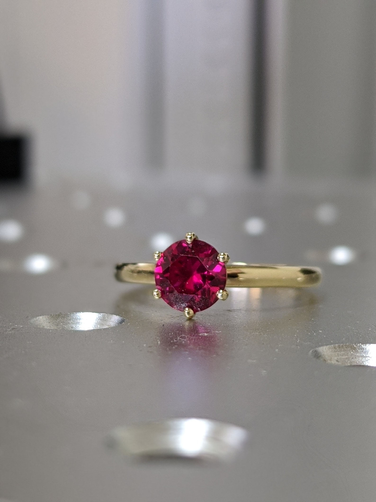 Ruby Ring Unique Engagement Ring Solitaire Ring Round Ruby | Etsy