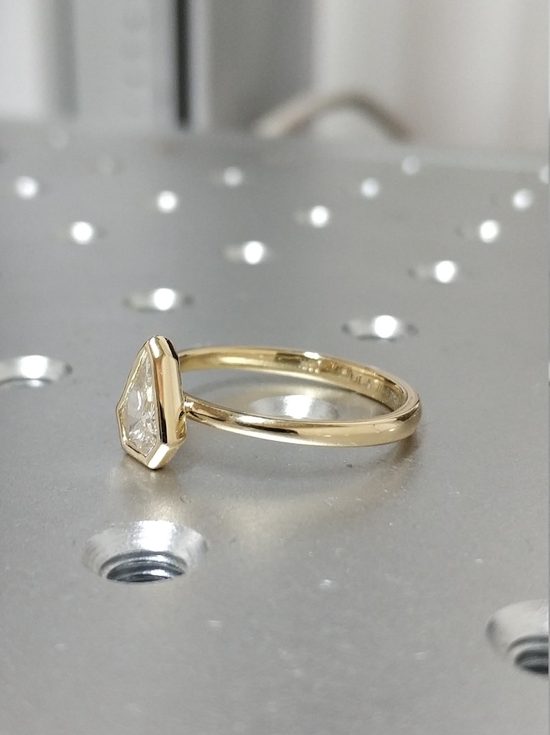 Kite Diamond Ring Shield Diamond Ring Diamond Shaped Diamond - Etsy