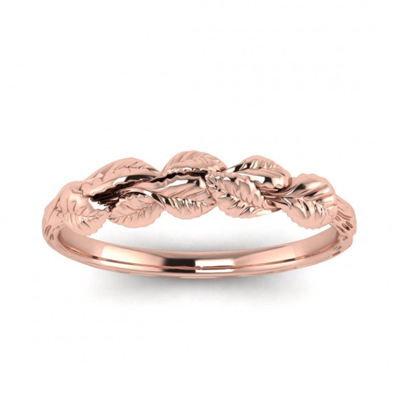 Leaf Engraved Band Nature Inspired Wedding Ring Organic | Etsy