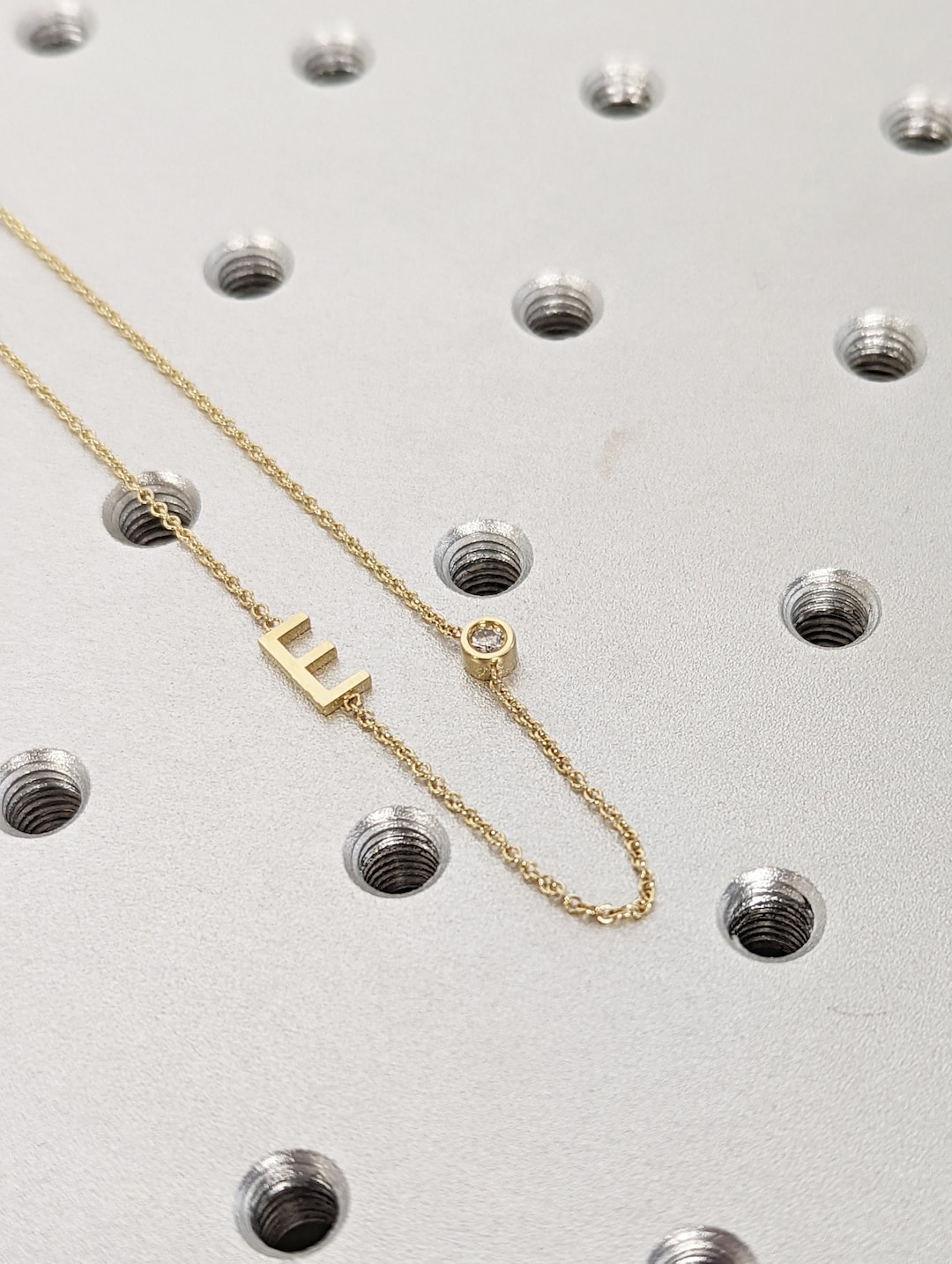 Tiny Diamond Initial Necklace, Personalized Letter Diamond ...