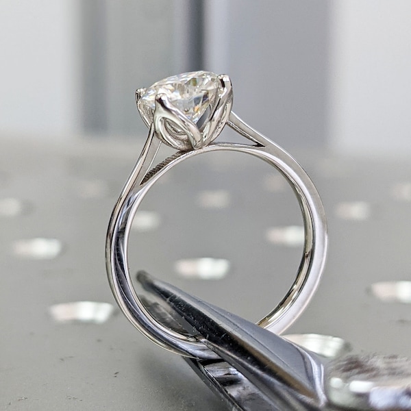 Solitaire Tulip Engagement Ring - Etsy
