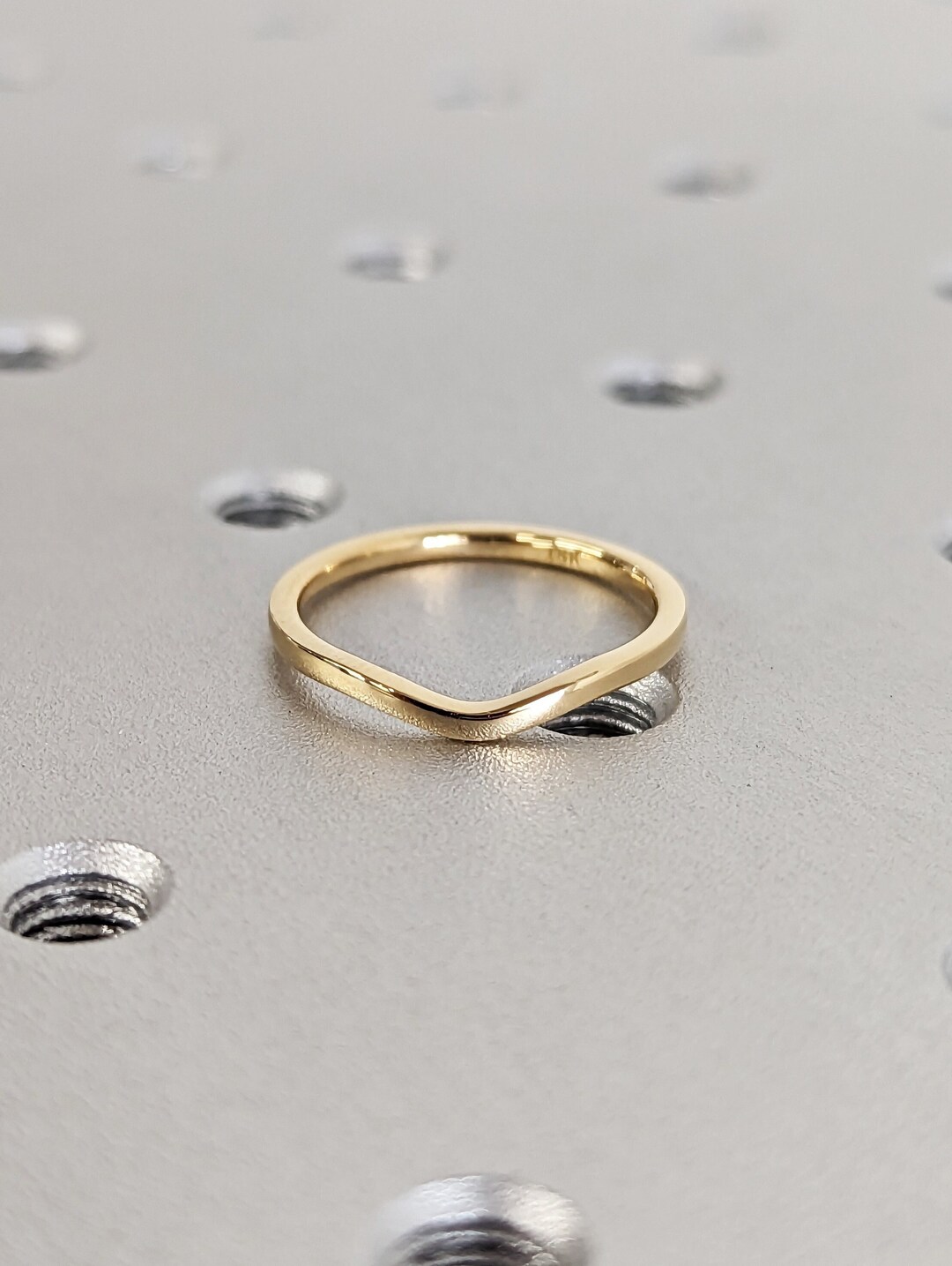 Curved Wedding Band/18k Yellow Gold Matching Band/18k Yellow Gold ...