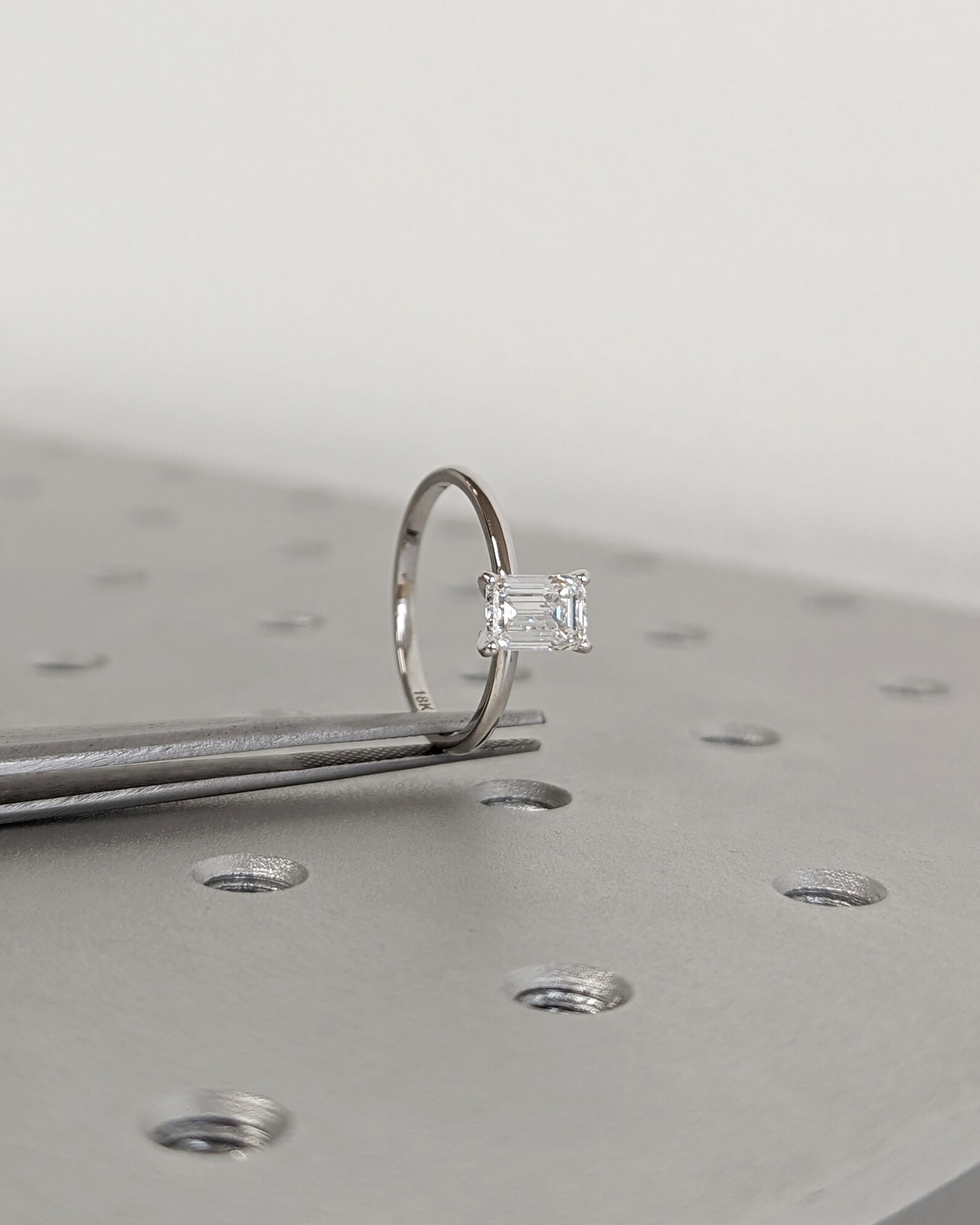Emerald Cut Lab Grown Diamond Ring / Emerald Lab Diamond Solitaire Ring ...