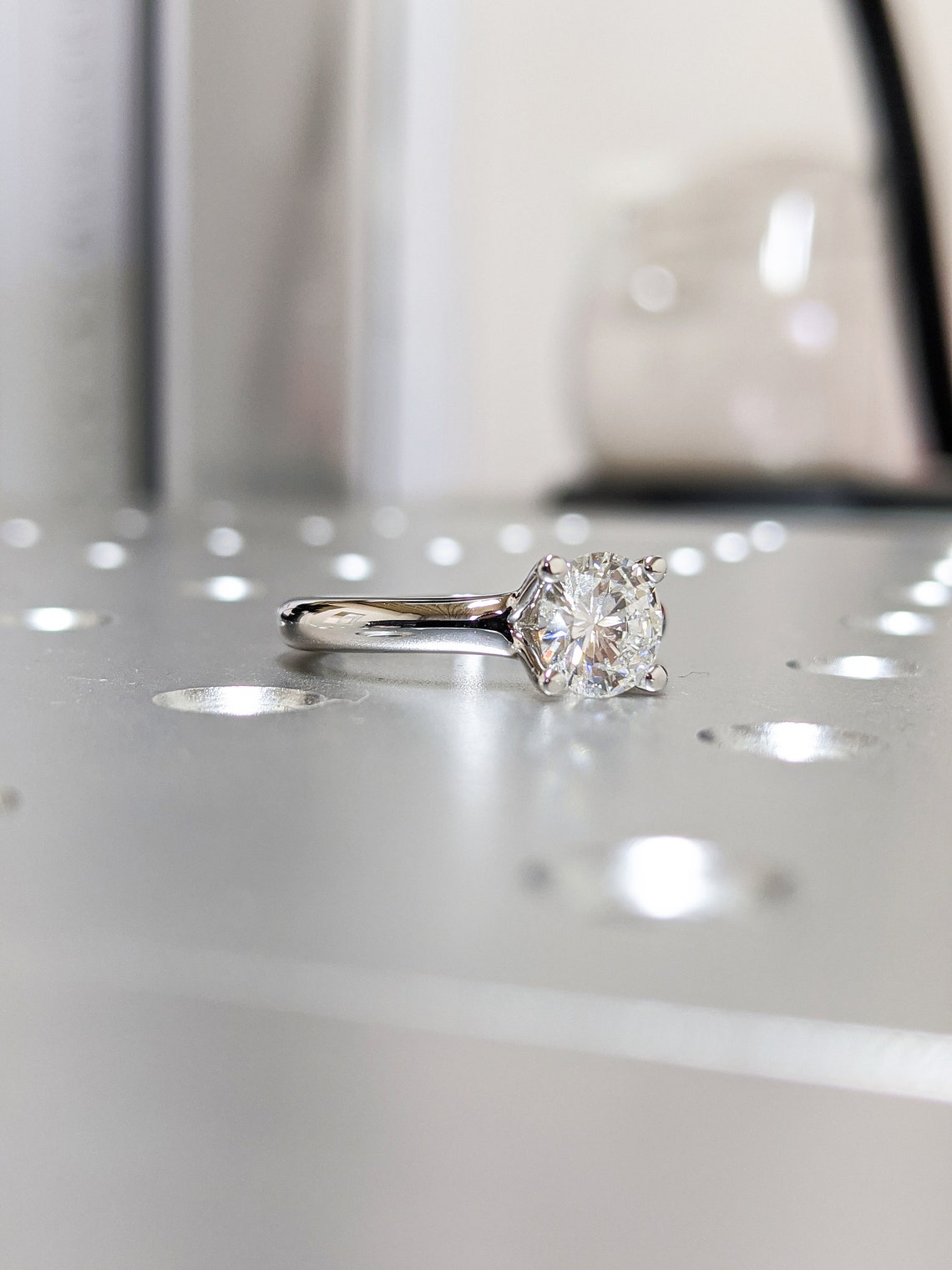 Round Cut Solitaire Engagement Ring Solid 14k/ 18k Gold | Etsy