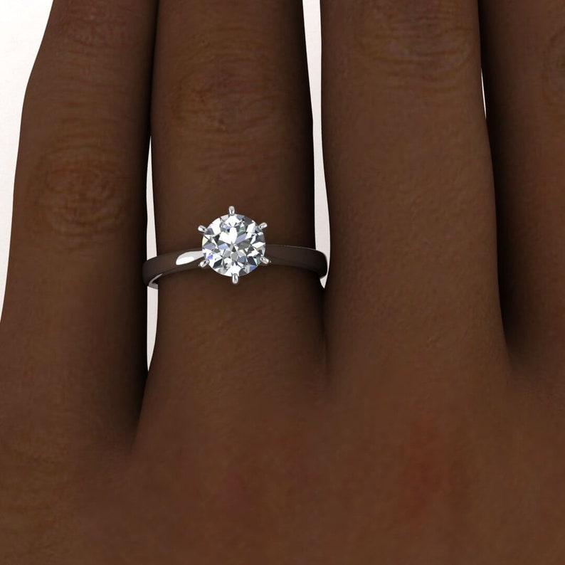 White Gold High Setting Engagement Ring High Profile Setting - Etsy
