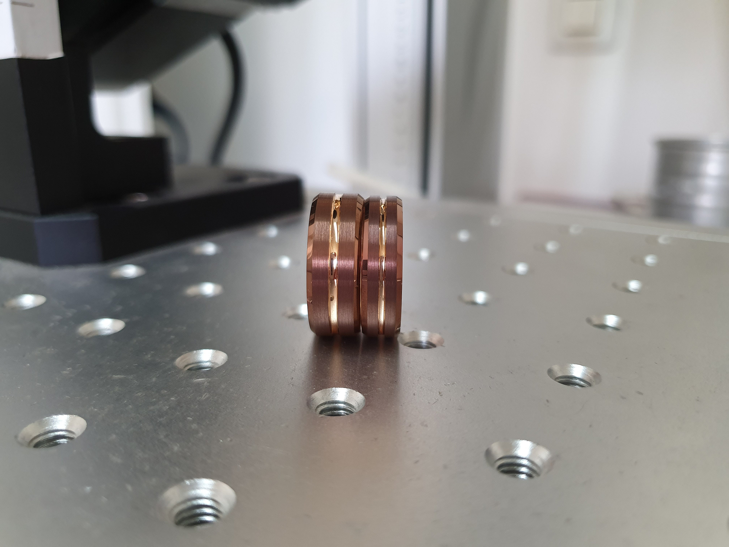 Espresso Tungsten Wedding Band Rose Gold Tungsten | Etsy