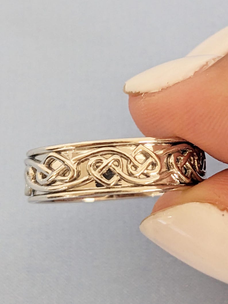Antique Platinum Celtic Knot Promise Ring, Braided Filigree Wedding ...