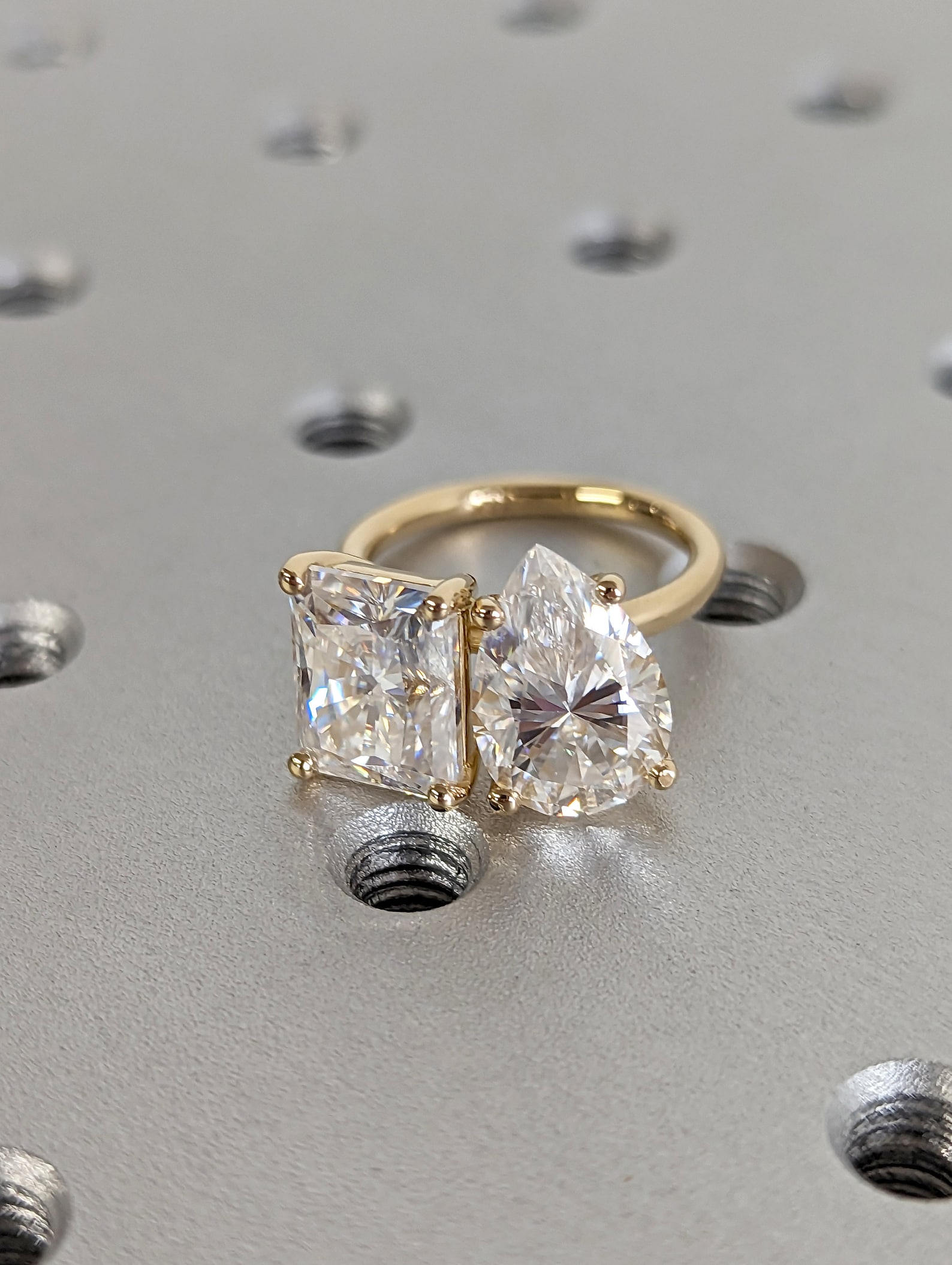 3 Carat Double Stone Engagement Ring Pear Cut and Radiant Cut ...