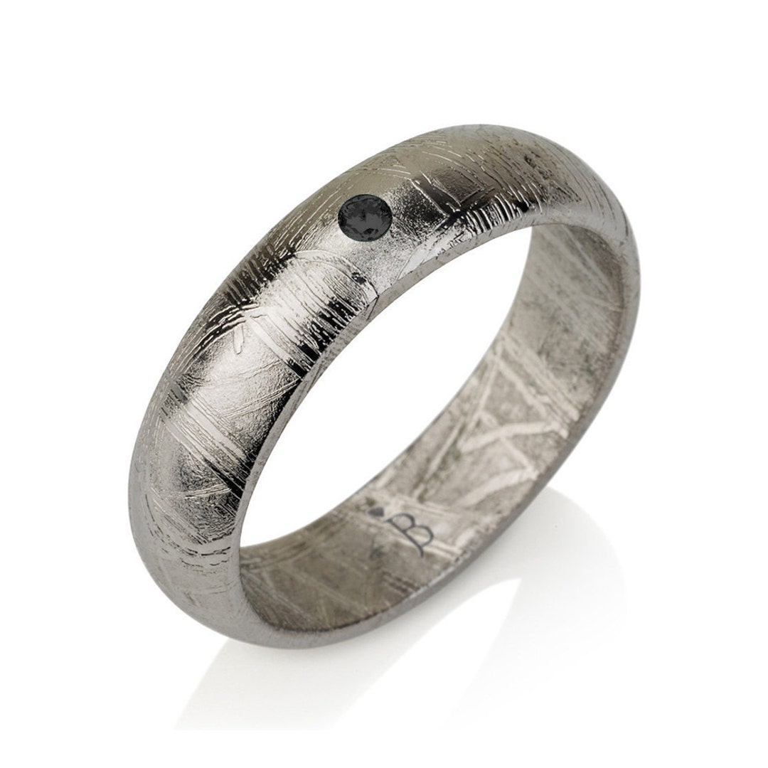 Black Diamond Meteor Ring 'root of Happiness' - Meteorite Ring ...