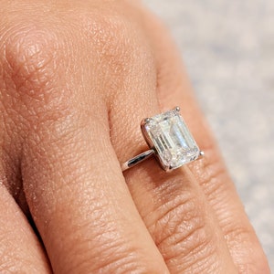 3 Carat Emerald Cut Solitaire Engagement Ring Emerald Cut Engagement
