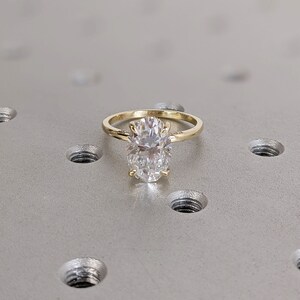 3ct Oval Crush Ice Moissanite Solitaire Engagement Ring | 14K Yellow ...