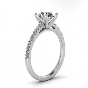 Raw Salt and Pepper Diamond Ring White Gold Salt and Pepper Diamond Engagement Ring Micro Pave 1 ...