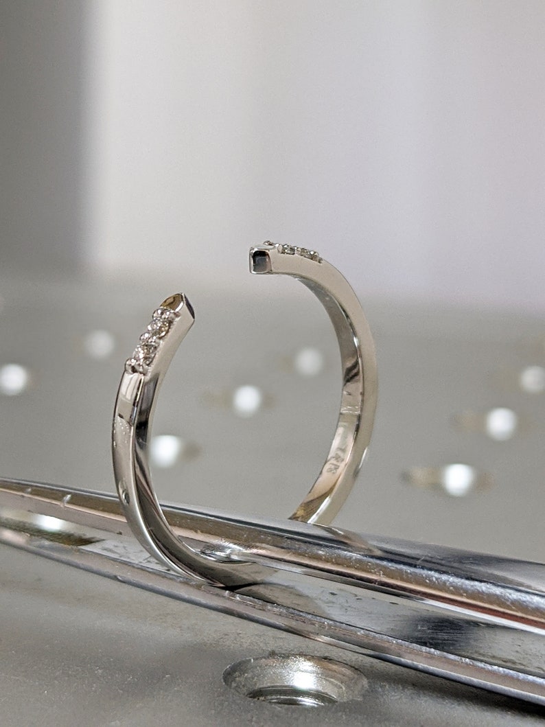 Diamond Wedding Band Simple Diamond Wedding Ring14k Solid - Etsy