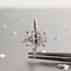 2ct Hidden Halo Engagement Ring, Solitaire Oval Moissanite Ring, Hidden Halo Oval Cut Solitaire ...