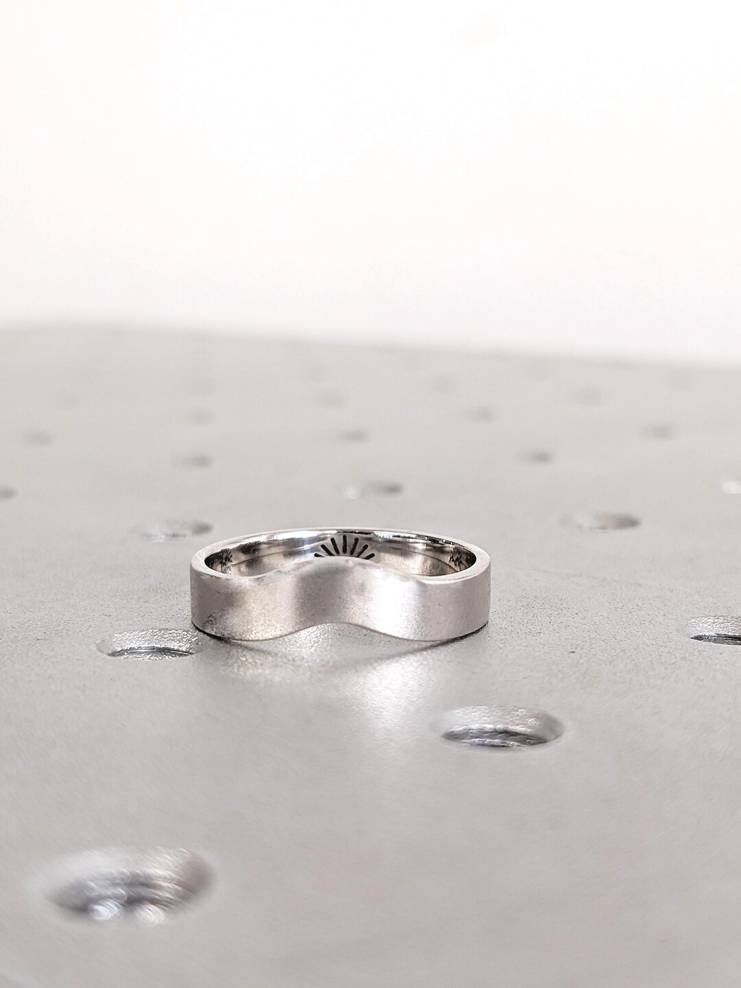 14K White Gold Wedding Band, Stacking Ring for Woman, Matching Ring ...