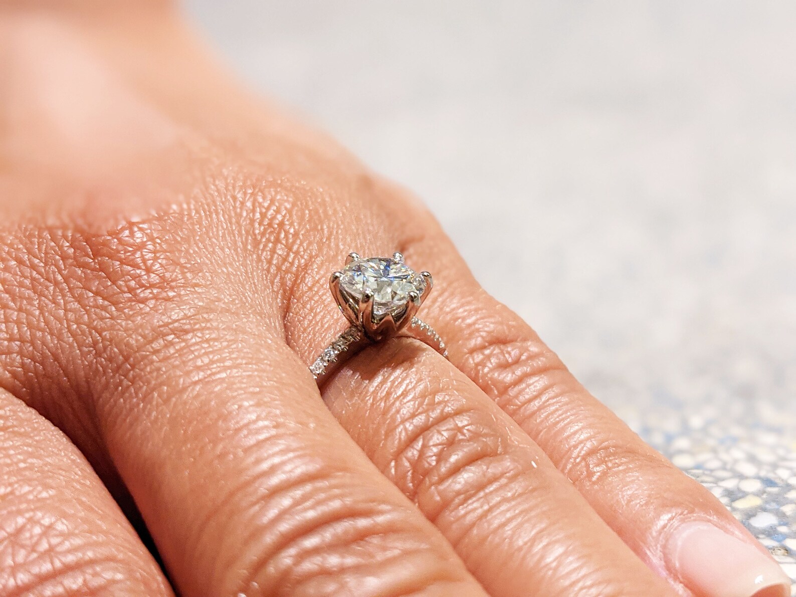 14K Solid Gold Rings/ 1.5CT Round Moissanite Engagement Ring/ | Etsy