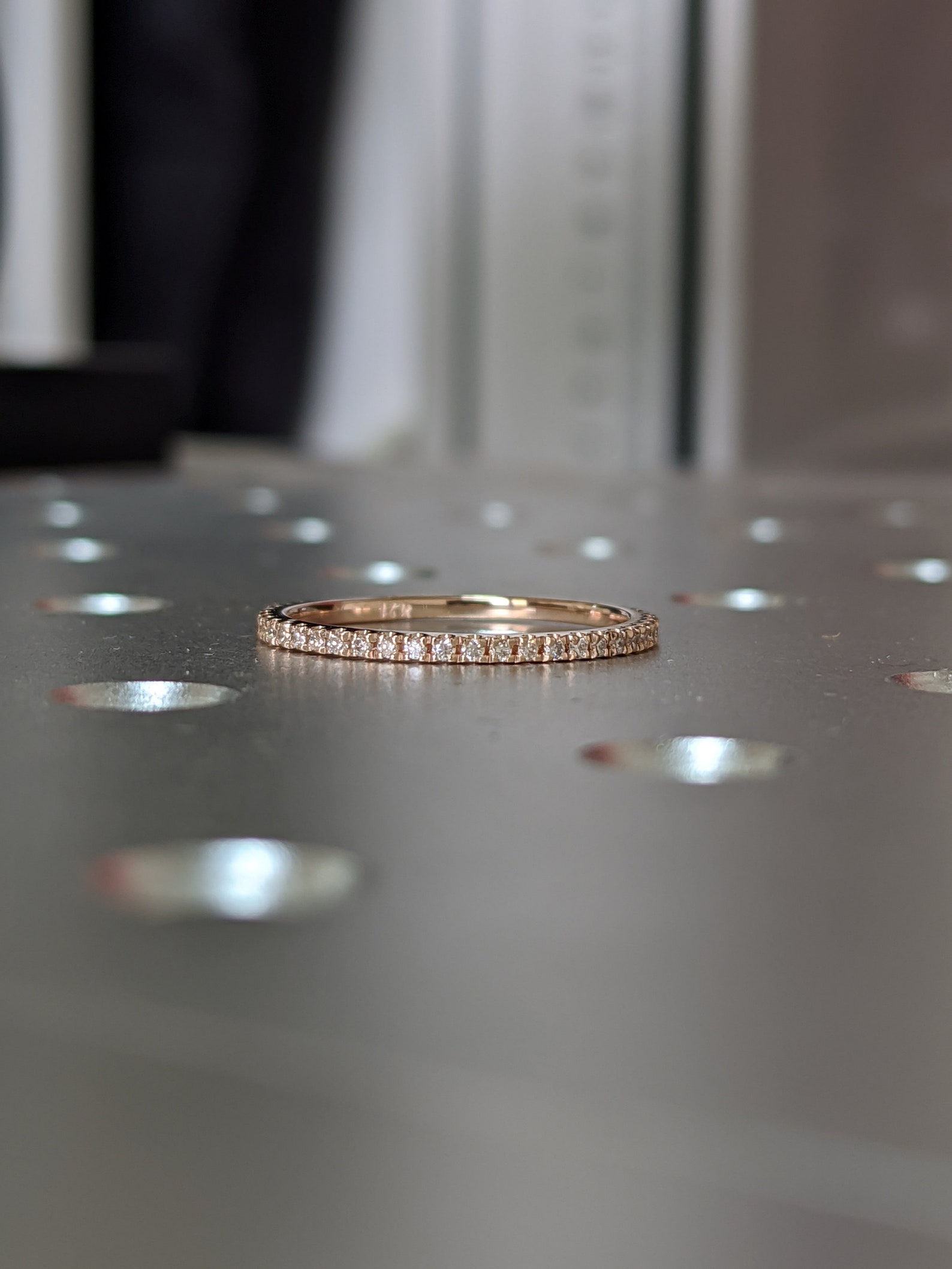 Micro Pave Eternity Diamond Ring / 14k Gold Micro Pave Wedding | Etsy