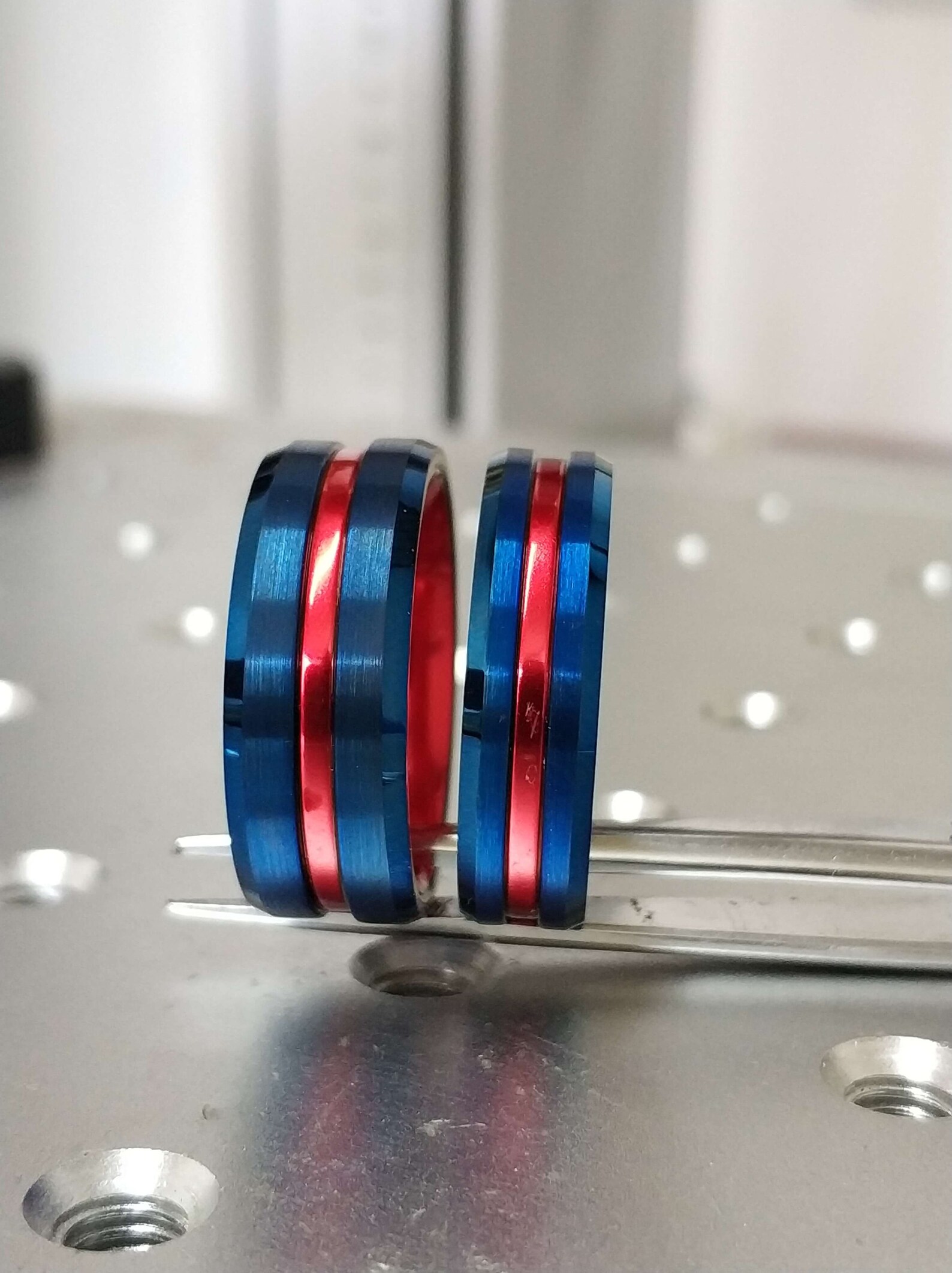 Blue Red Line Tungsten Ring Blue Red Tungsten Ring Engraved - Etsy