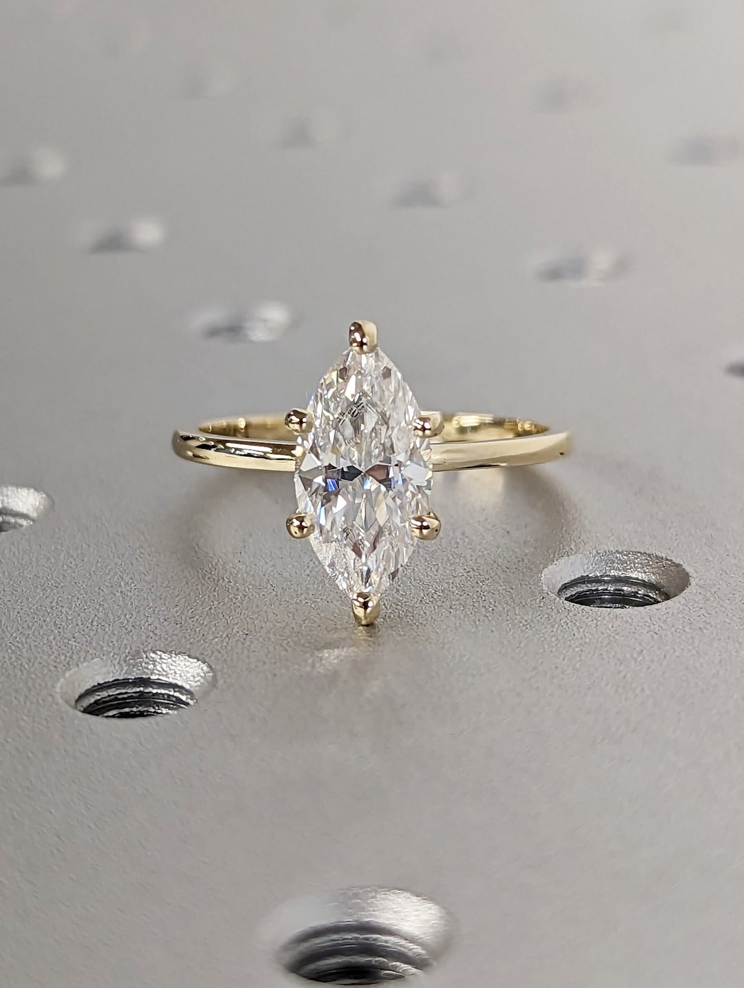 2 Carat Marquise Engagement Ring, Marquise Moissanite Solitaire ...