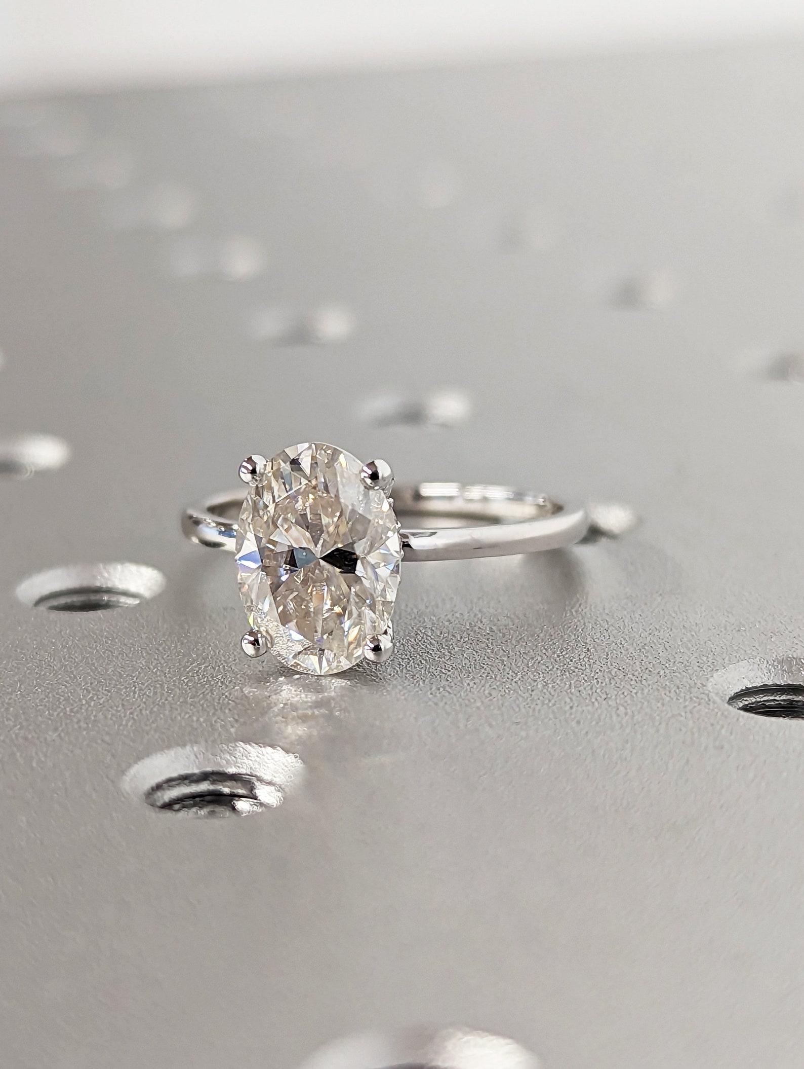 2ct Hidden Halo Engagement Ring Solitaire Oval Moissanite - Etsy