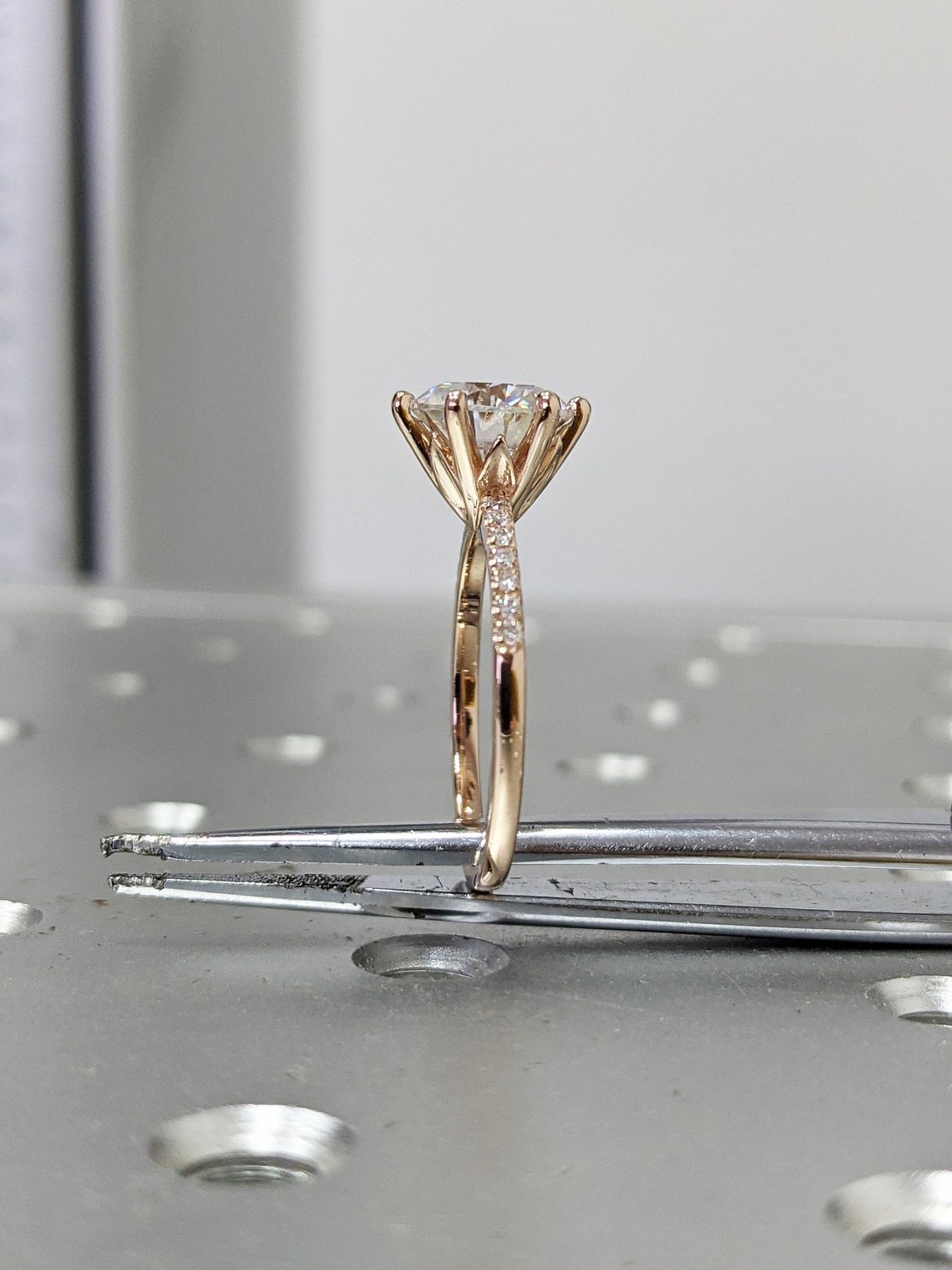 14K Solid Gold Rings/ 2CT Round Moissanite Engagement Ring/ | Etsy