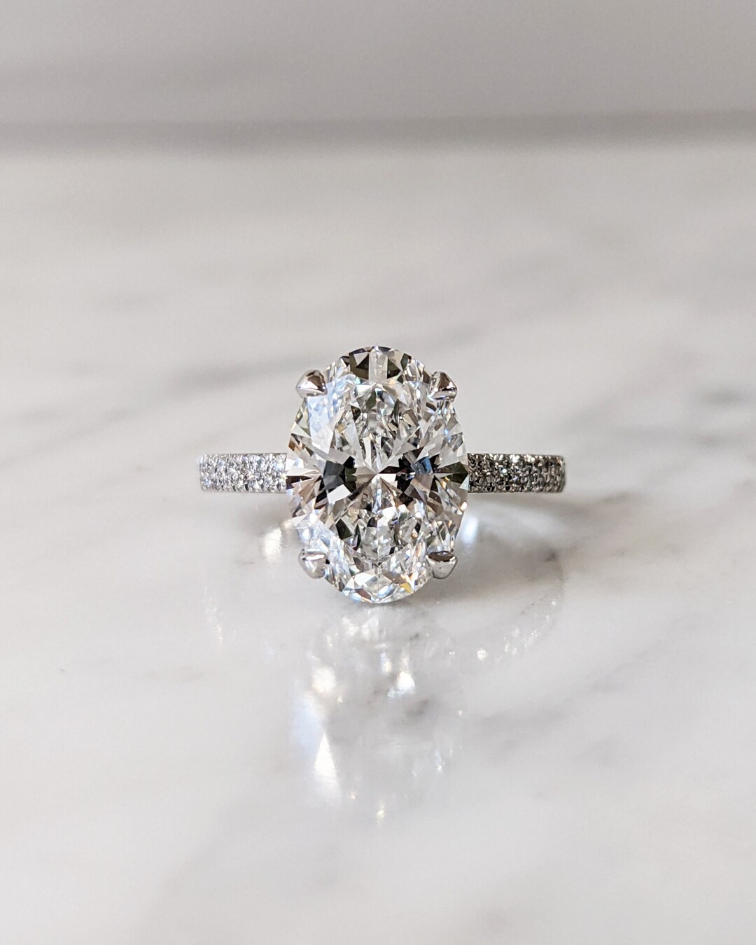 Oval Cut Lab Diamond Engagement Ring, Lab Created Diamond Oval ...