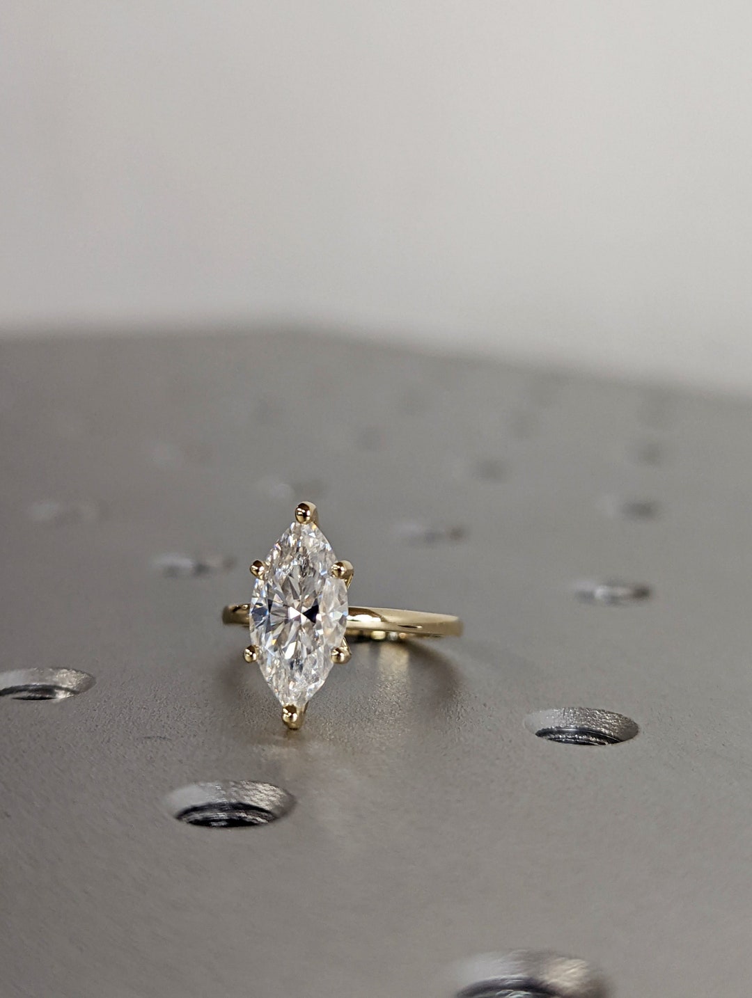 1.5 Carat Marquise Engagement Ring, Marquise Moissanite Solitaire ...