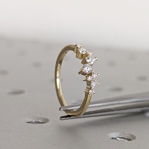 Cluster Ring in 14k Gold / Diamond Cluster Ring / Unique Diamond ...