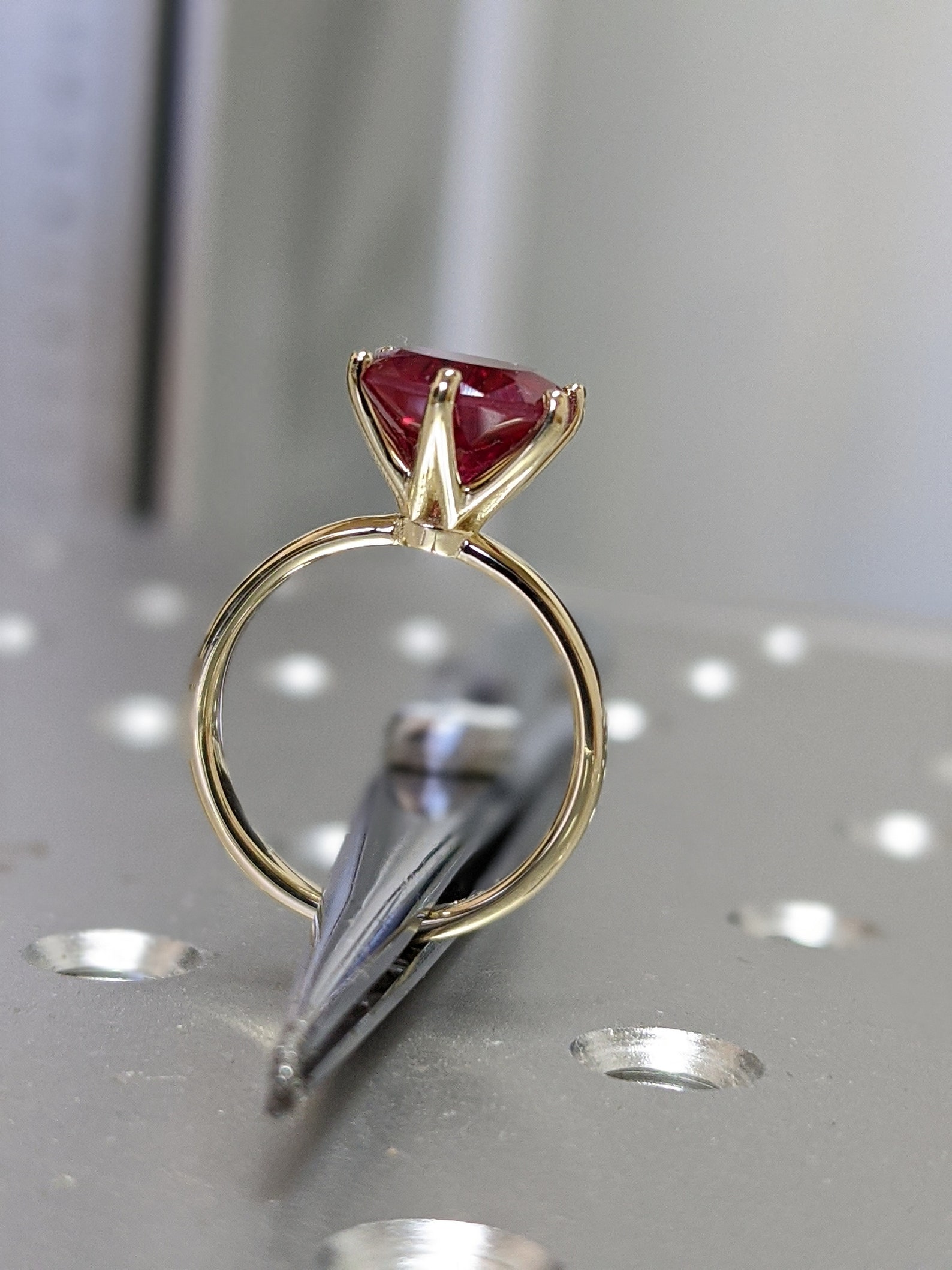 Ruby Ring Unique Engagement Ring Solitaire Ring Round Ruby - Etsy