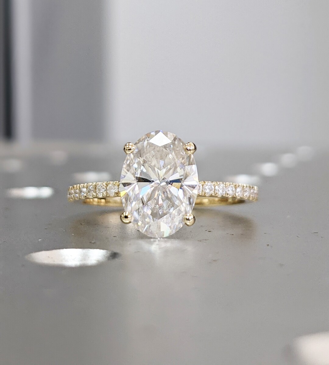 2cts Moissanite Oval Engagement Ring Oval Moissanite and - Etsy