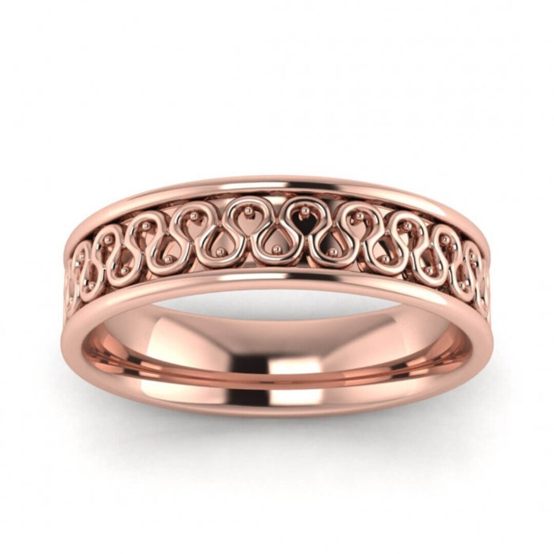 14k Rose Gold Twist and Turn Vintage Wedding Band 5mm Twist - Etsy