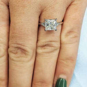 Princess Cut Lab Diamond Engagement Ring | Lab Created Dainty Promise ...