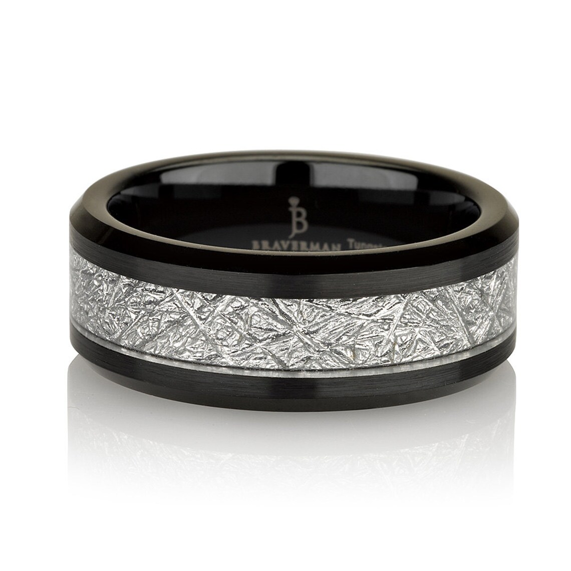 Black Meteor Ring Meteorite Ring Meteorite Band Black | Etsy