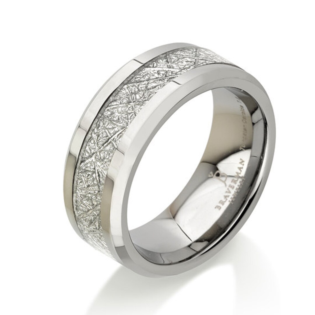 Meteor Ring Meteorite Ring Meteorite Band Meteorite Ring Tungsten ...