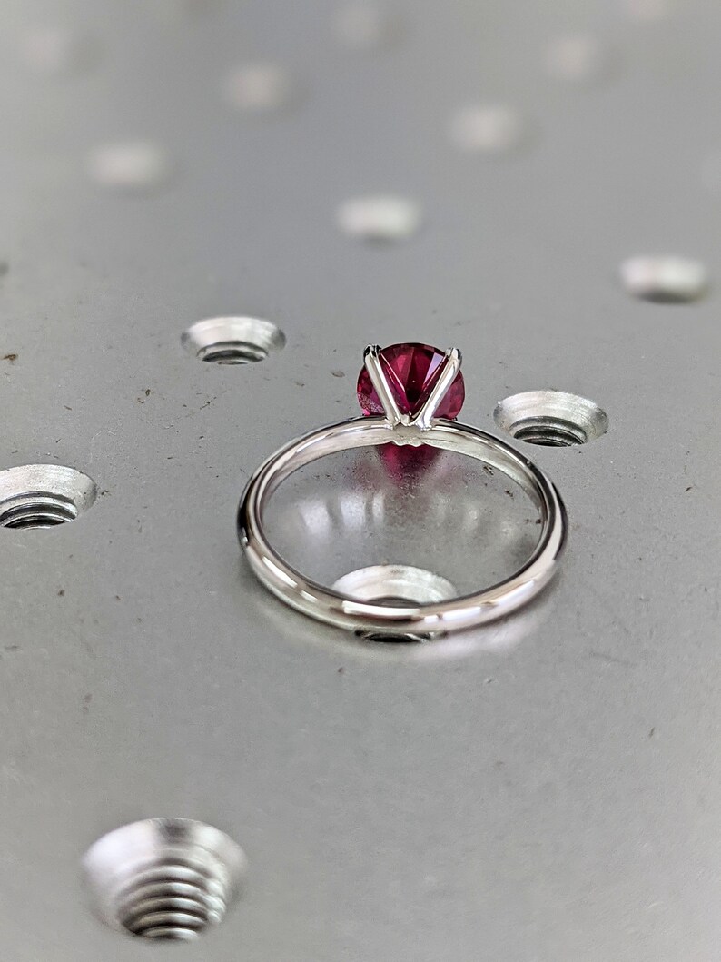 Ruby Ring Unique Engagement Ring Solitaire Ring Round Ruby - Etsy