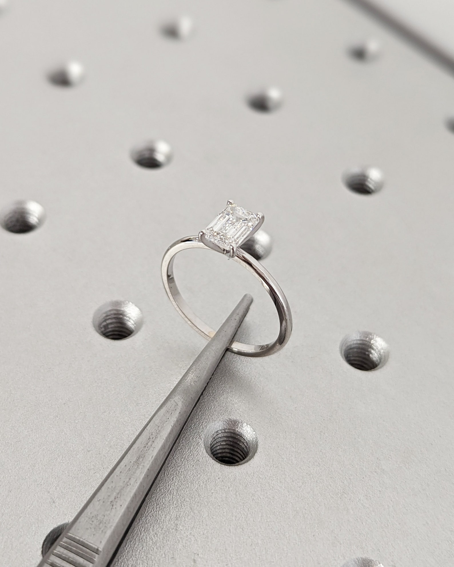 Emerald Cut Lab Grown Diamond Ring / Emerald Lab Diamond Solitaire Ring ...