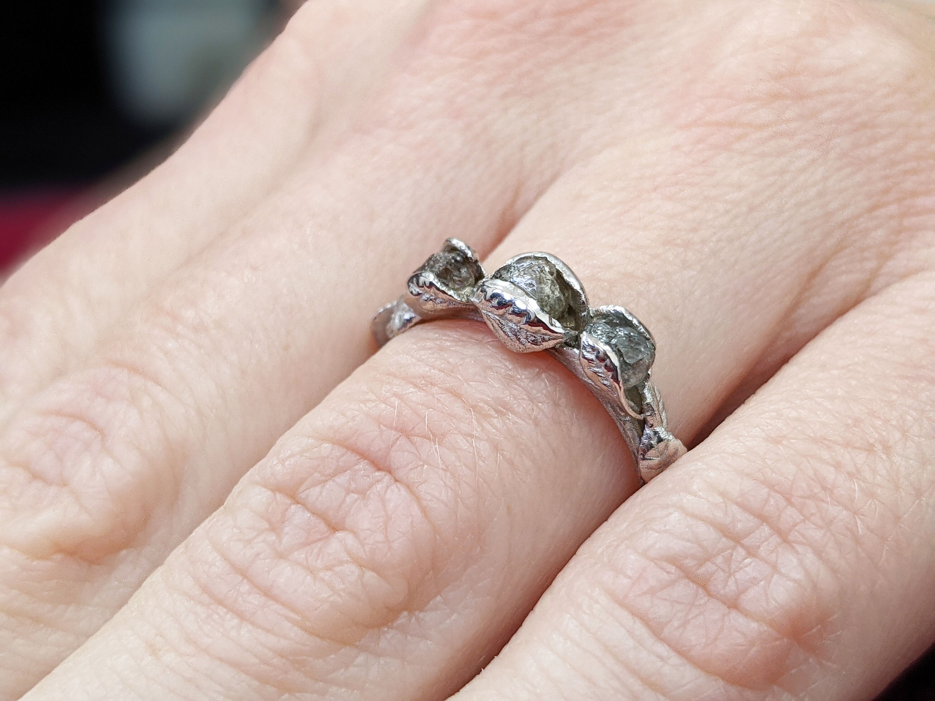 Raw Diamond Ring Alternative Engagement Ring Promise Ring | Etsy