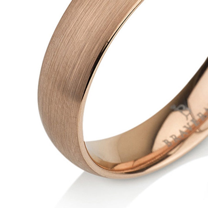 Rare Tungsten Ring Mens Wedding Band Ring 5 Mm Rose Gold | Etsy