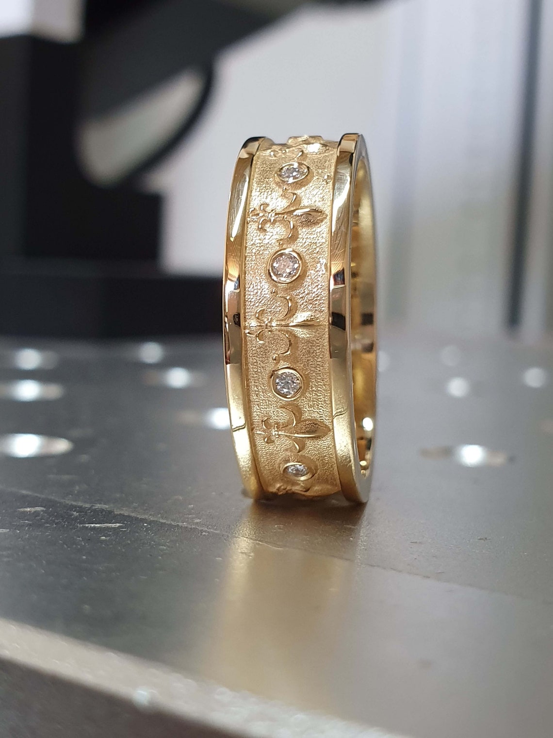 Fleur DE Lis Vintage Style Wedding Band Fleur DE Lis Ring - Etsy