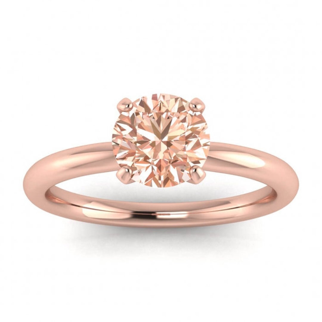 14k Rose Gold Maja Classic Morganite Solitaire Ring Classic - Etsy