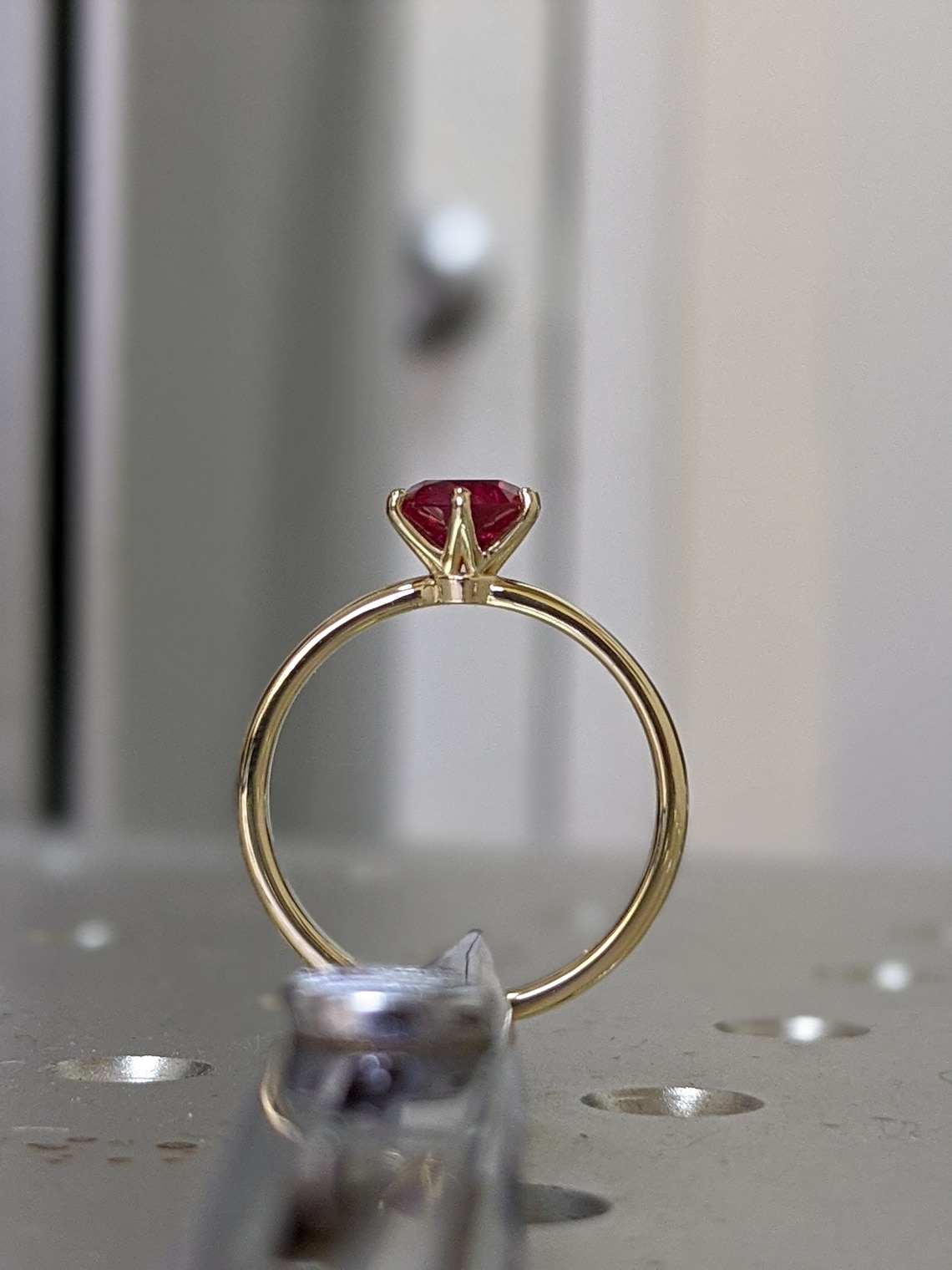 Ruby Ring Unique Engagement Ring Solitaire Ring Round Ruby | Etsy