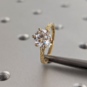 Lab Created Diamond Bridal Ring, 1.5 Ct Diamond Bridal Ring, 14K Solid ...