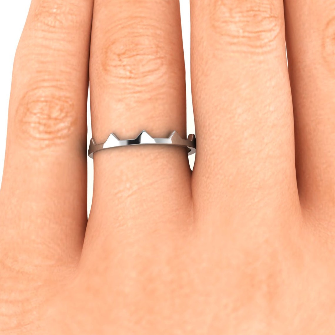 14k Gold Crown Ring Stacking Rings Crown Ring Rose Gold - Etsy