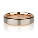 Rose Gold Beveled Pure Titanium Wedding Band, Brushed Rose Gold ...