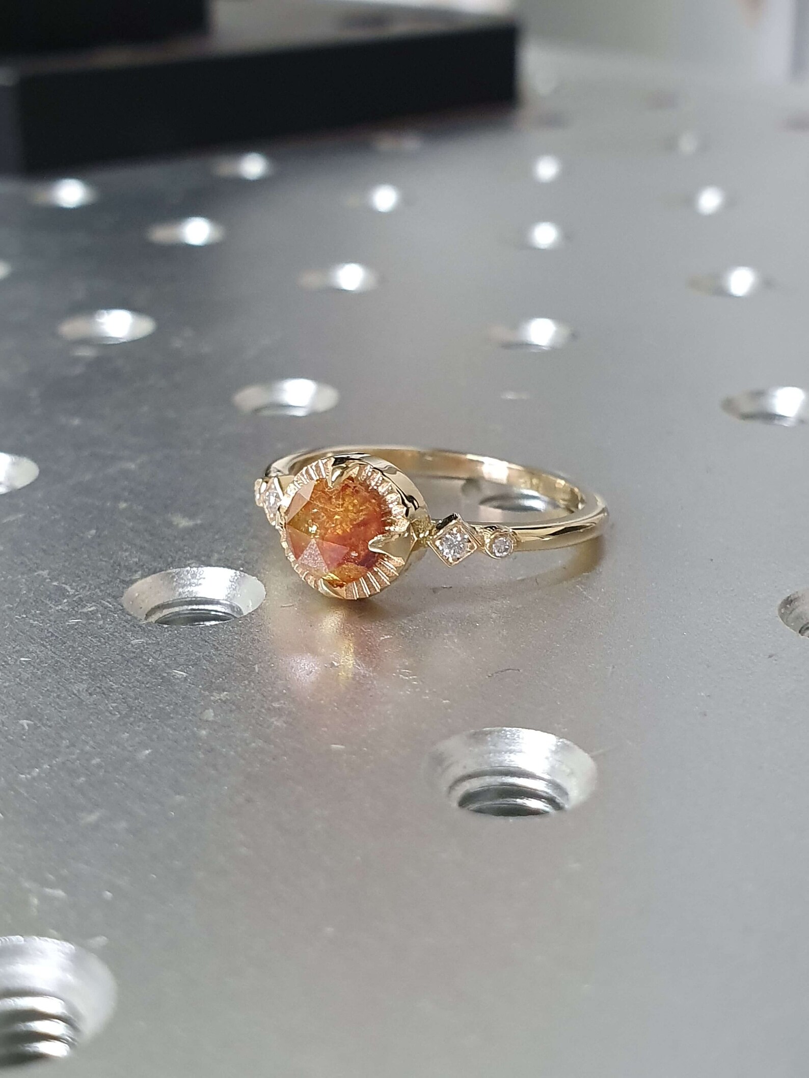 Rose Cut Diamond Round Ring Vintage Brown Rose Cut Diamond | Etsy