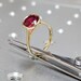 14k Rose Gold Floating Bezel Ruby Ring, Ruby Engagement Ring, Ruby Solitaire Ring, Unique Ruby ...