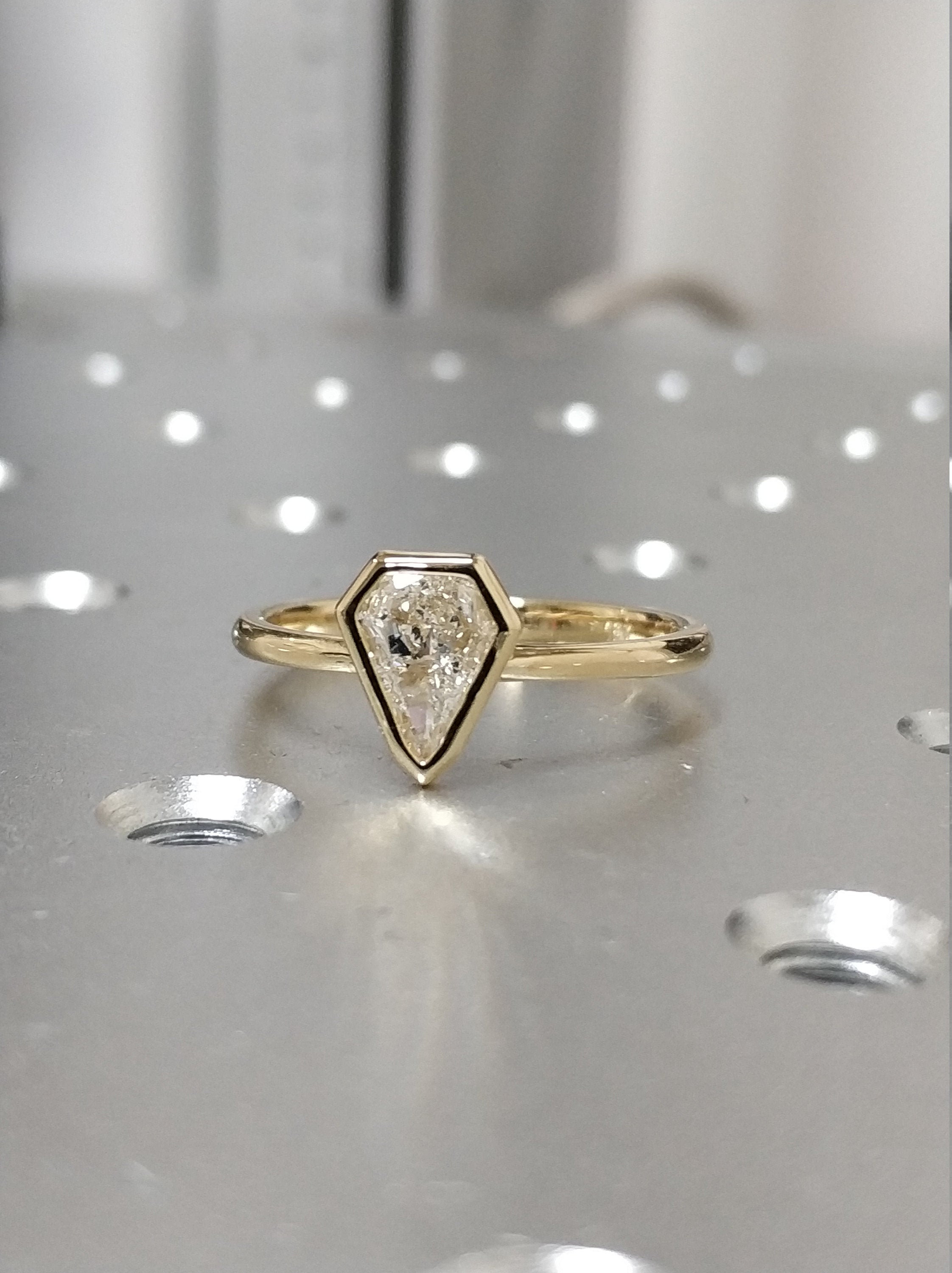 Kite Diamond Ring, Shield Diamond Ring, Diamond Shaped Diamond Ring ...