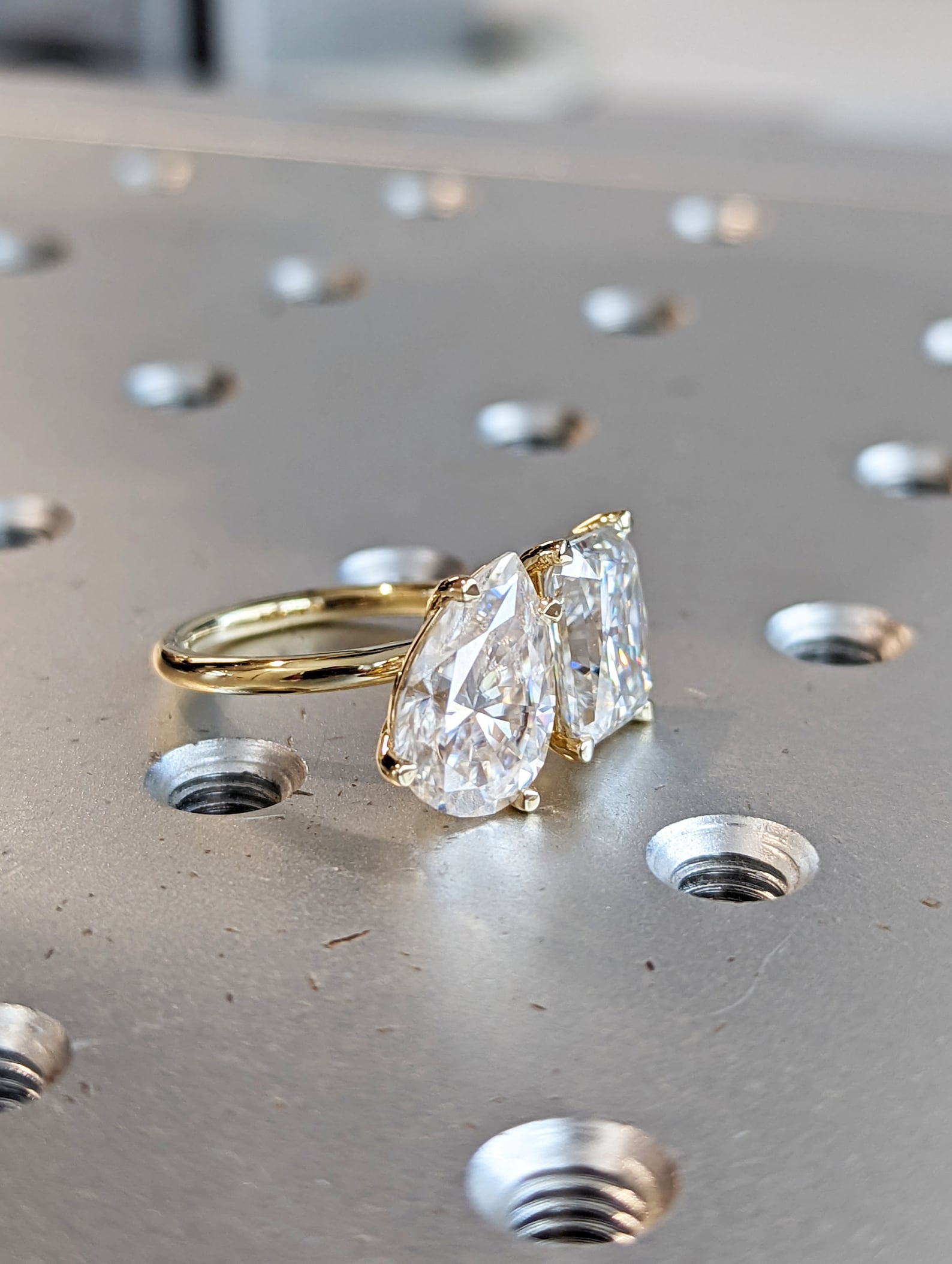 3 Carat Double Stone Engagement Ring Pear Cut and Radiant Cut ...